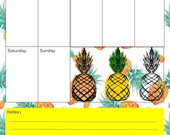 Pineapple Printable Weekly Planner - Etsy