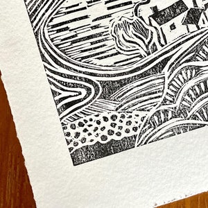 Natural Landscape A5 Linocut Print - Etsy