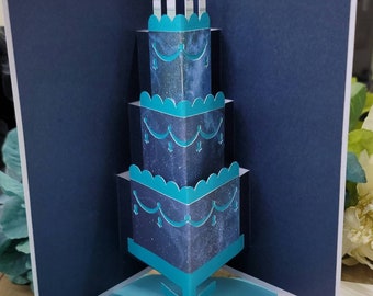 Printable Birthday Card Pop up Cake, Fits 7x5 in Folded Cards, Easy Pop ...