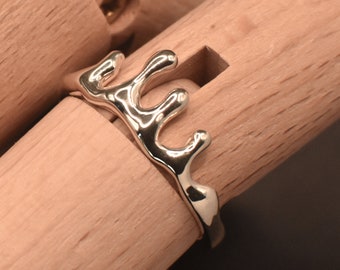 Dripping Silver Ring - Etsy