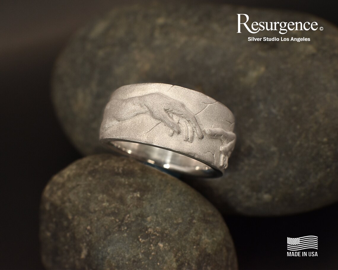 Creation of Adam Sculpture-style Ring Handmade Non-tarnishing Unique ...