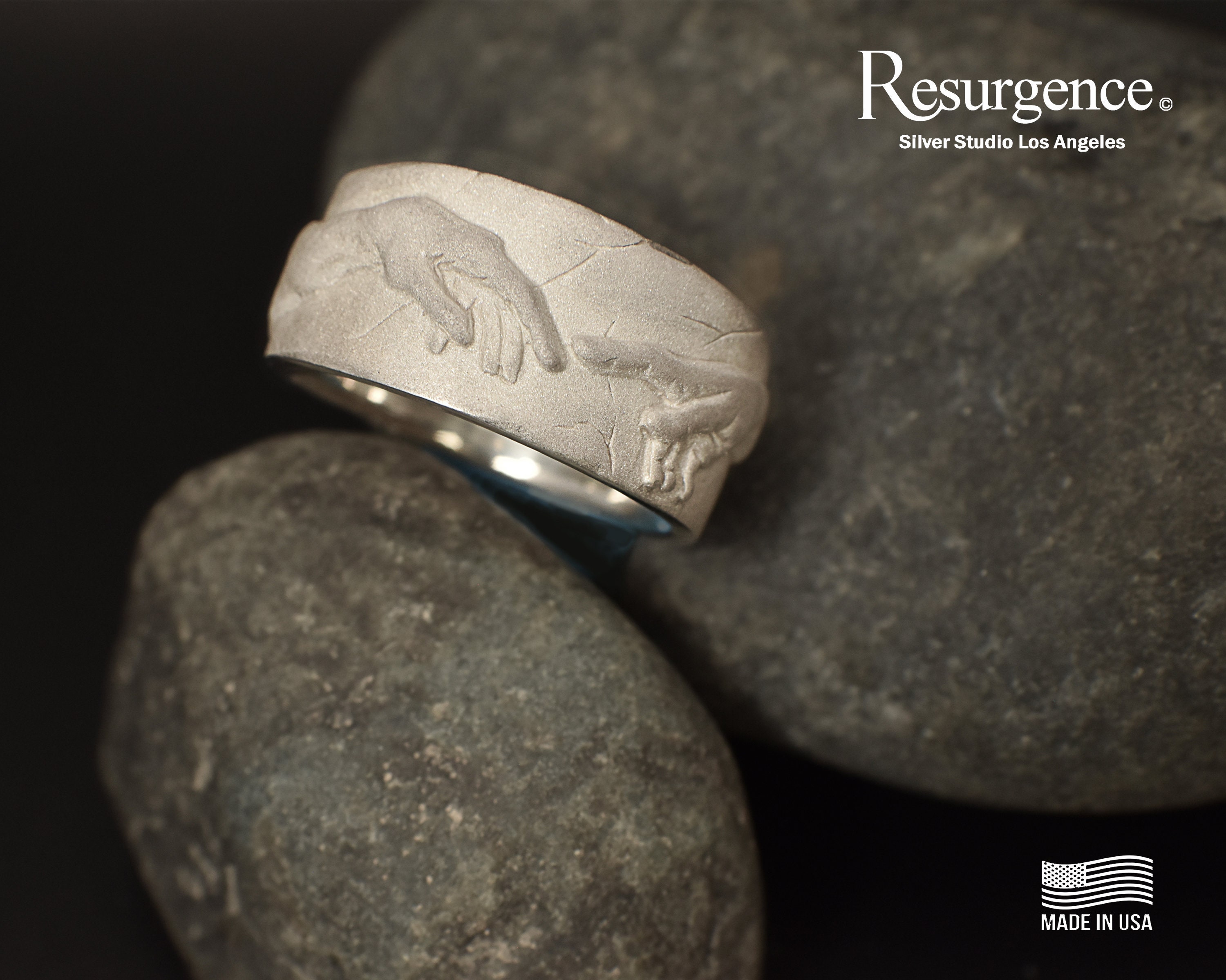 Creation of Adam Sculpture-style Ring Handmade Non-tarnishing Unique ...