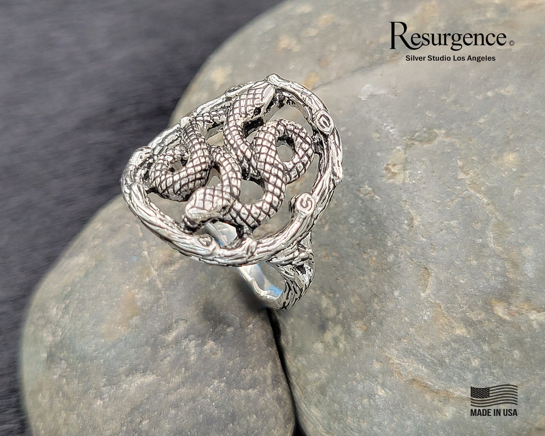 Antique Two Snakes Branches Ring - Etsy