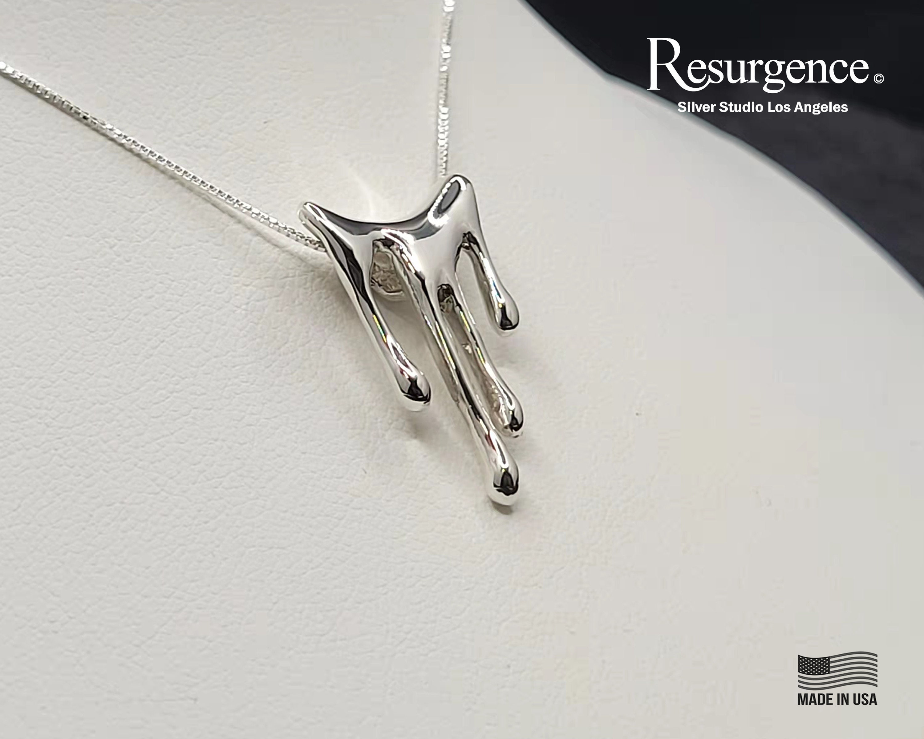 Dripping Liquid Necklace Pendant Handmade Non-tarnishing - Etsy