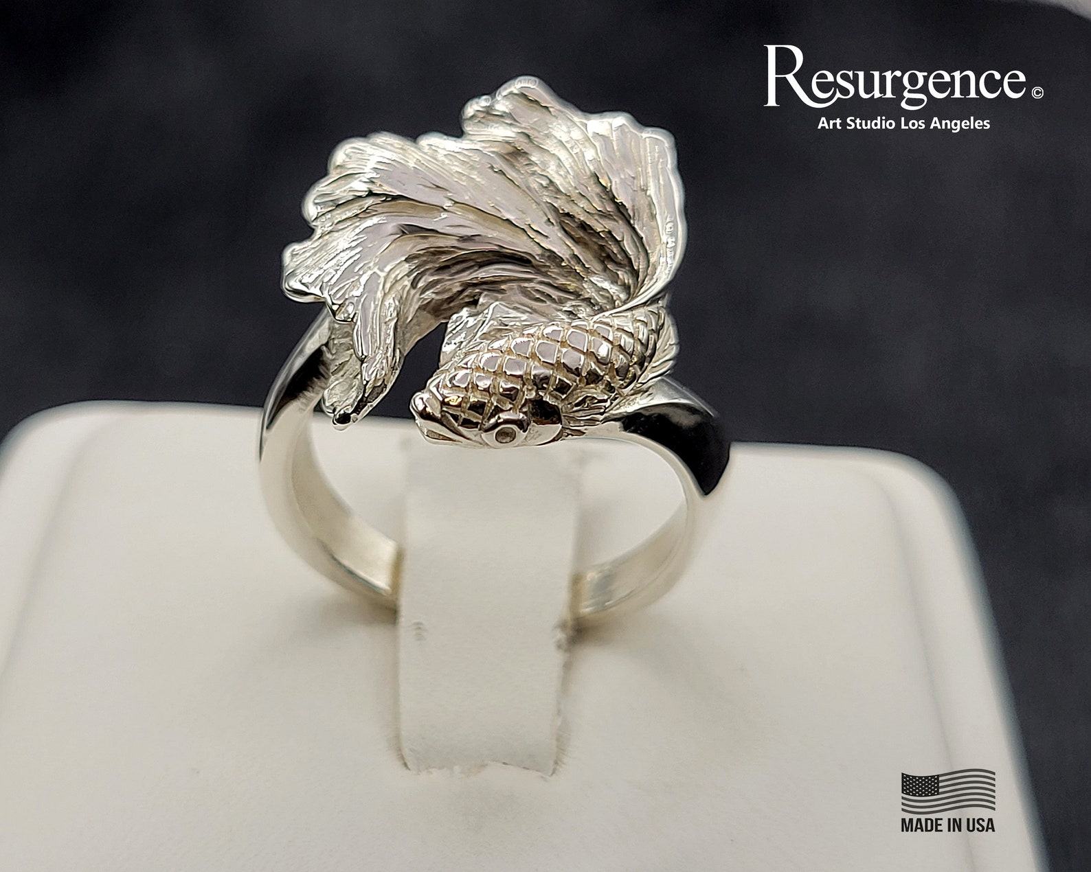 Betta Fish Women's Silver Ring - Etsy