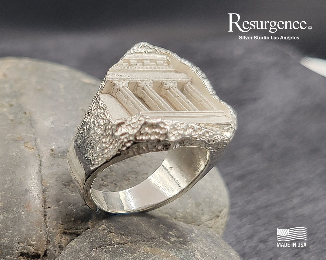 Ancient Greek Temple Men's Ring Detailed Designs of - Etsy