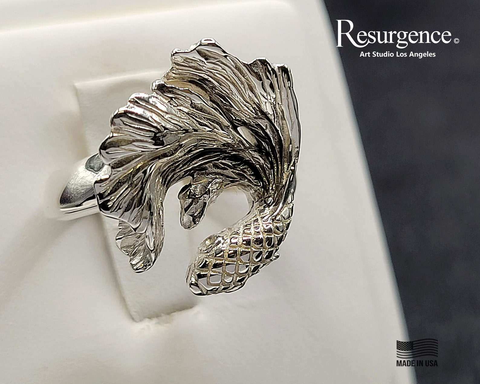 Betta Fish Women's Silver Ring - Etsy