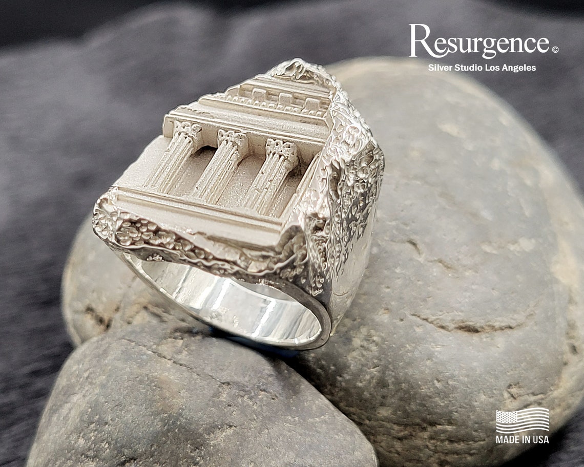 Ancient Greek Temple Men's Ring Detailed Designs of - Etsy