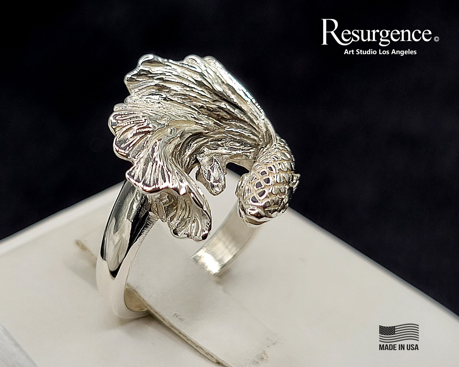 Betta Fish Women's Silver Ring - Etsy