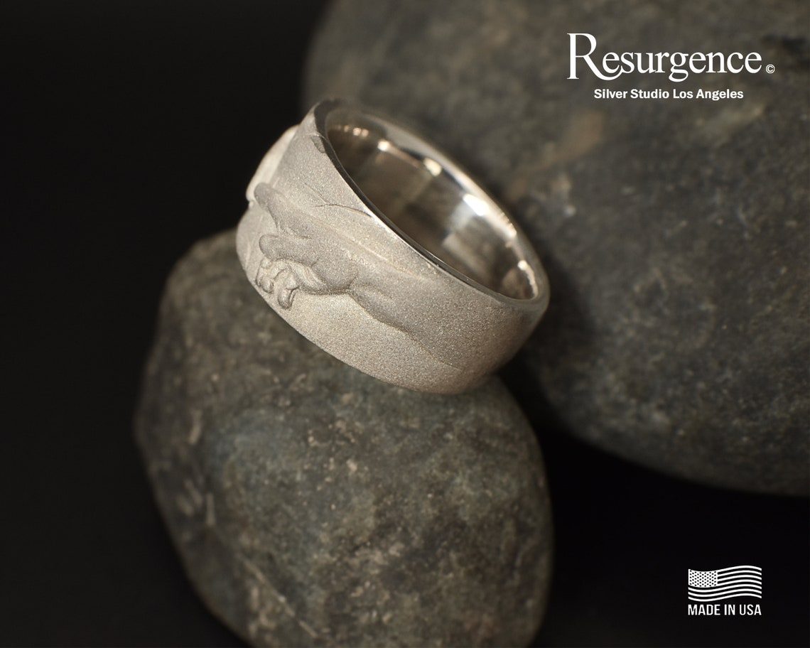 Creation of Adam Sculpture-style Ring Handmade Non-tarnishing Unique ...