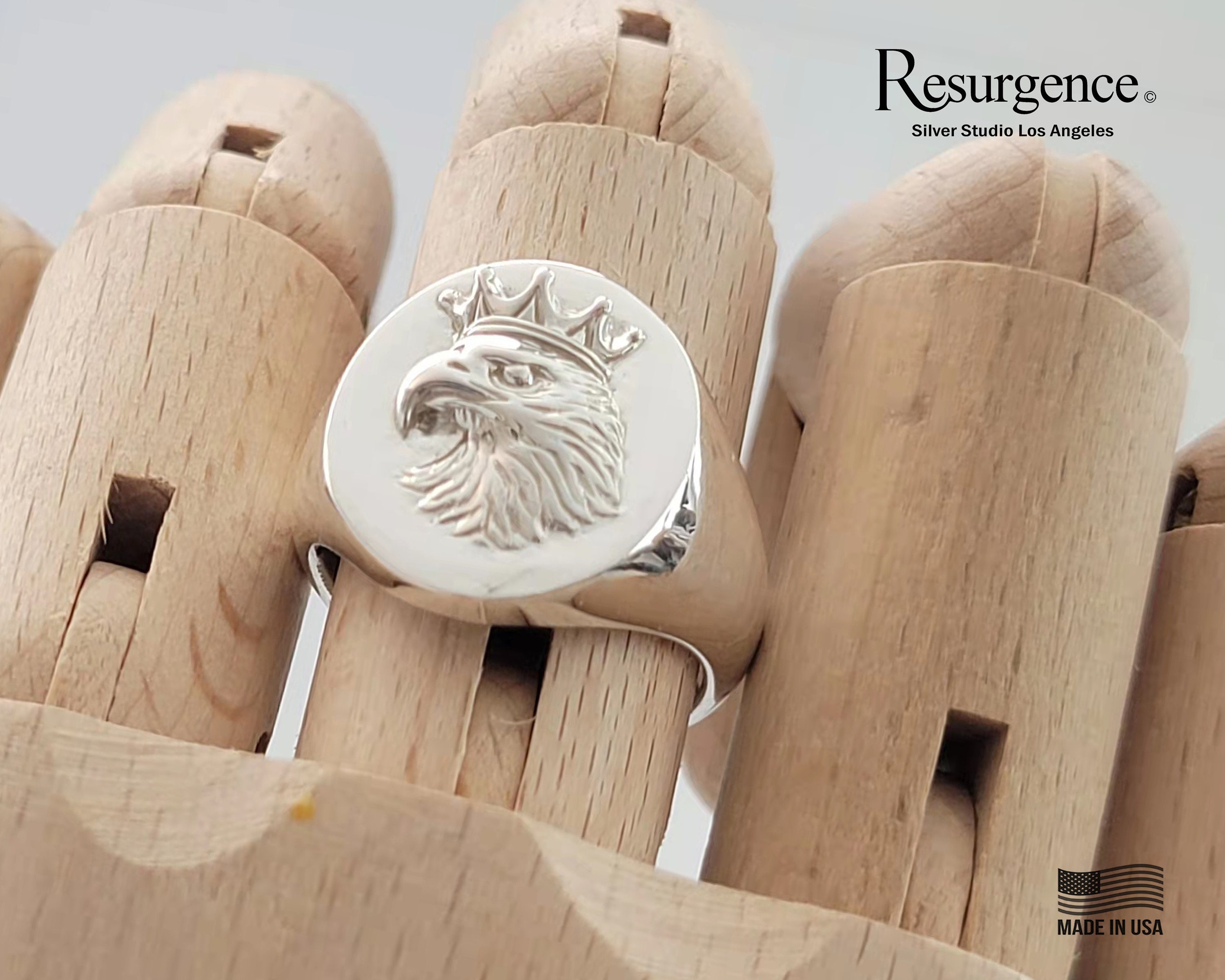 Eagle Wearing Crown Eagle Head Men's Ring - Etsy