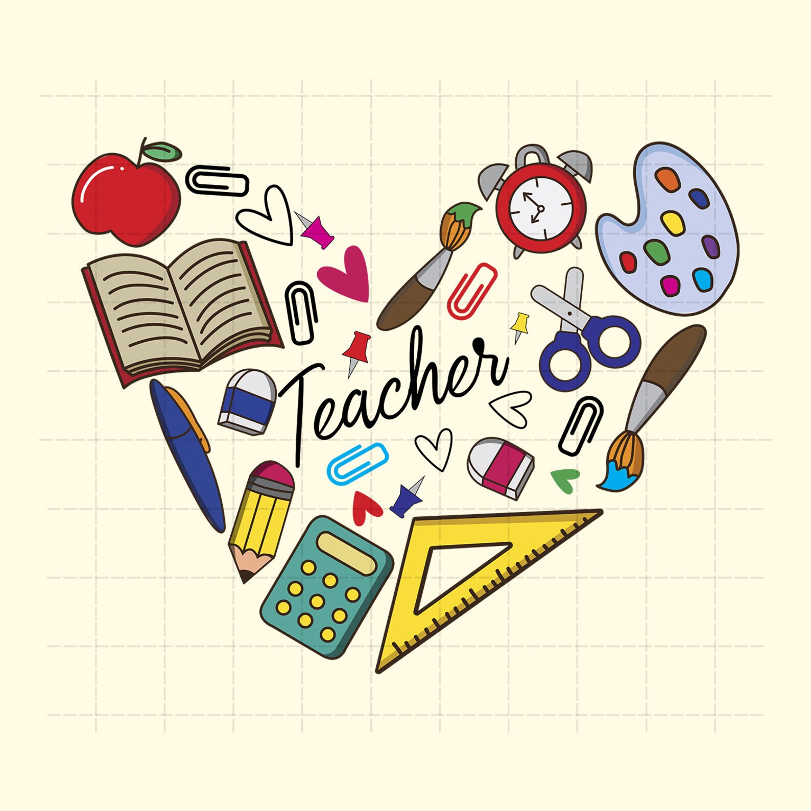 Teacher Heart Svg File Teacher Appreciation Svg School | Etsy