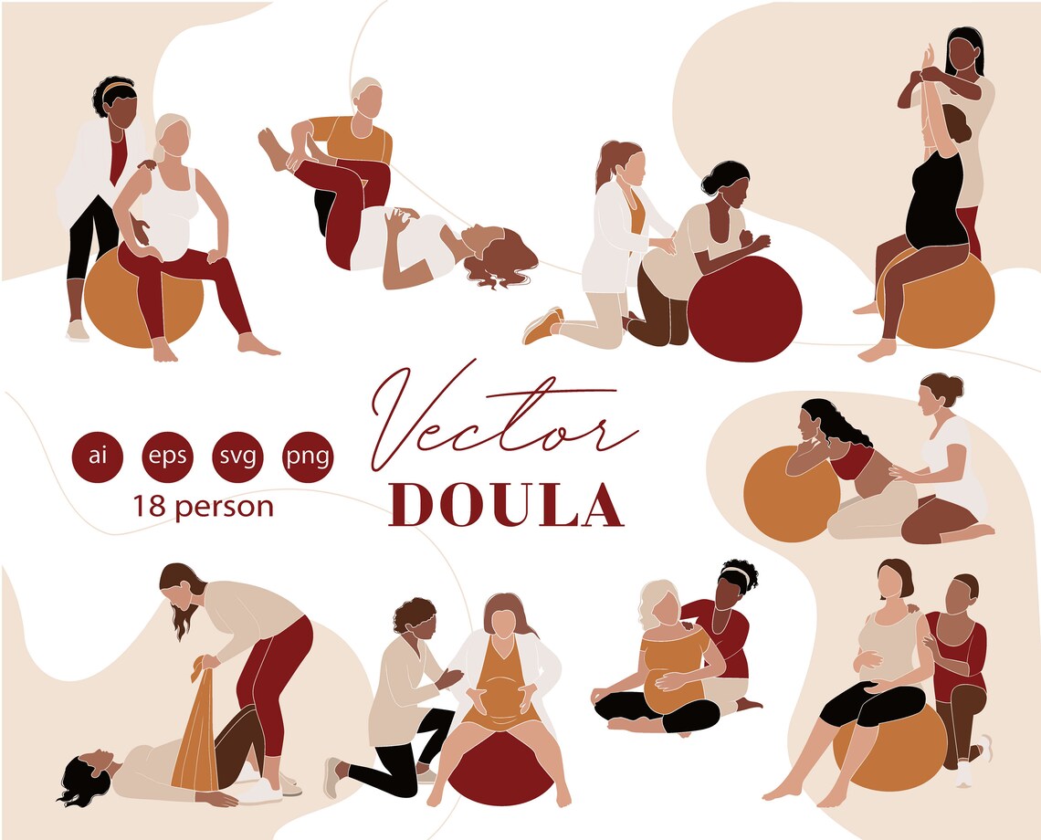 Doula Abstract Woman Clipart SVG PNG Ai EPS - Etsy