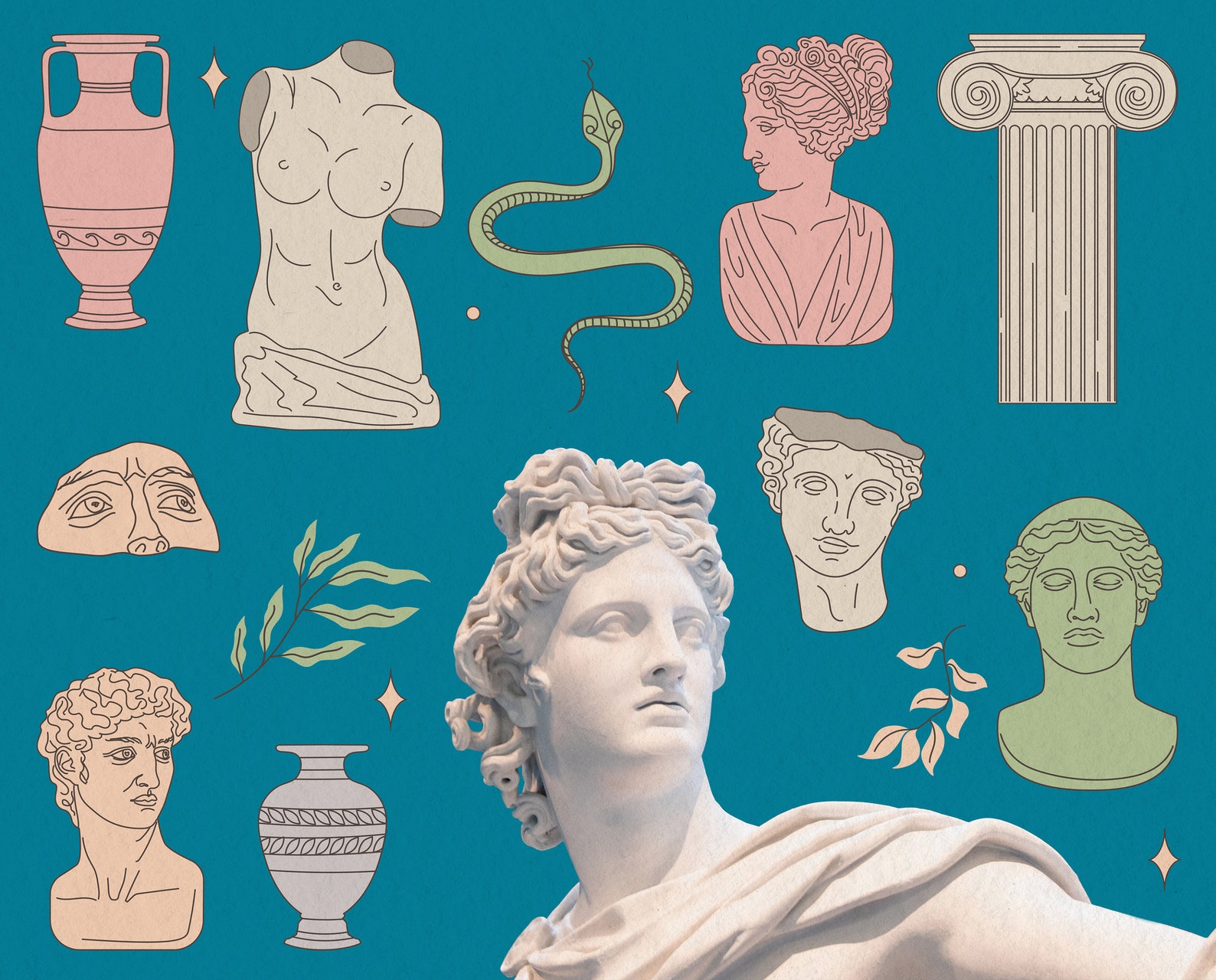 Vector Ancient Greek Sculptures Ai SVG PNG EPS - Etsy