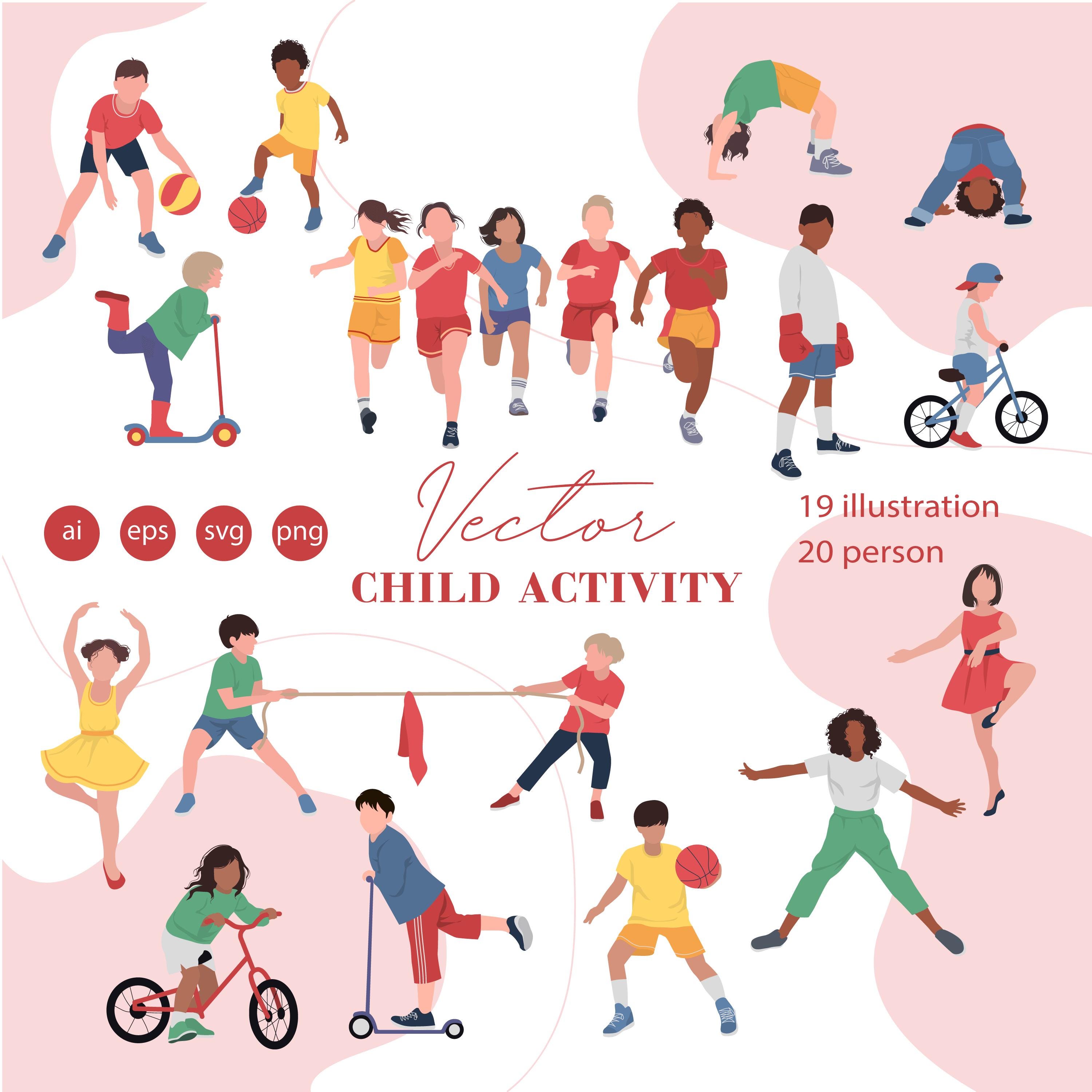 Flat Vector Illustrations of Active Children | Kids Sports and Play ...