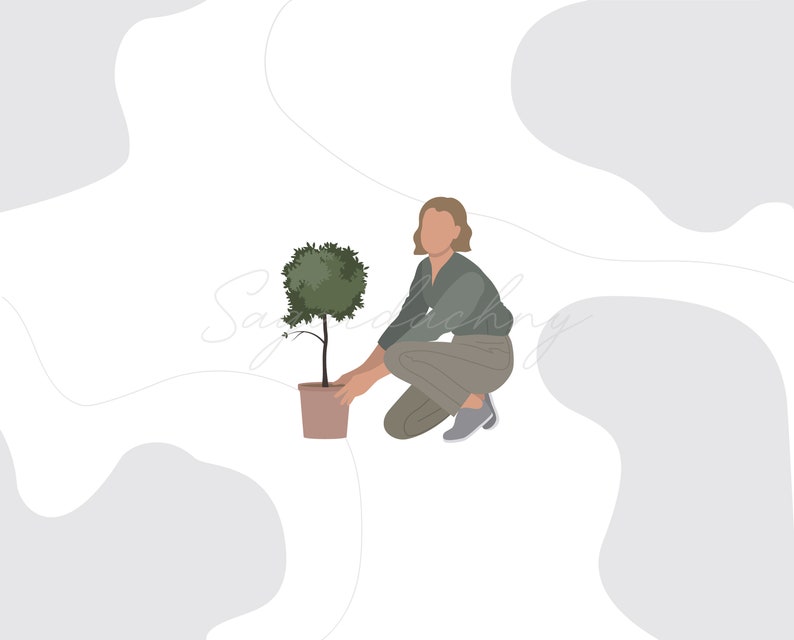 Flat Vector Illustration GARDENING Clip Art Set - Etsy
