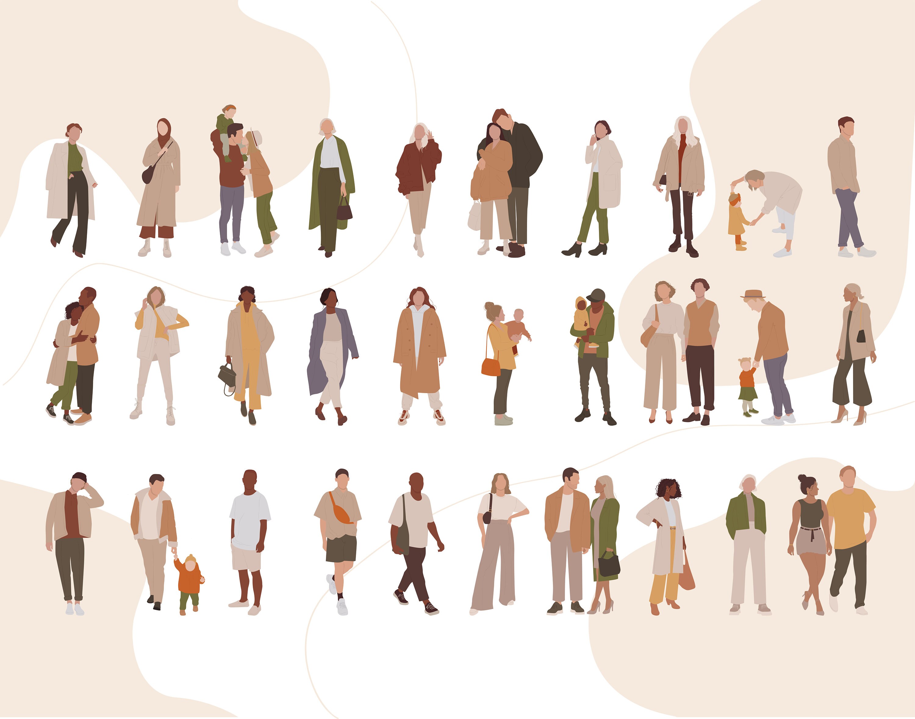 Flat Vector People Illustration People Clipart 97 - Etsy