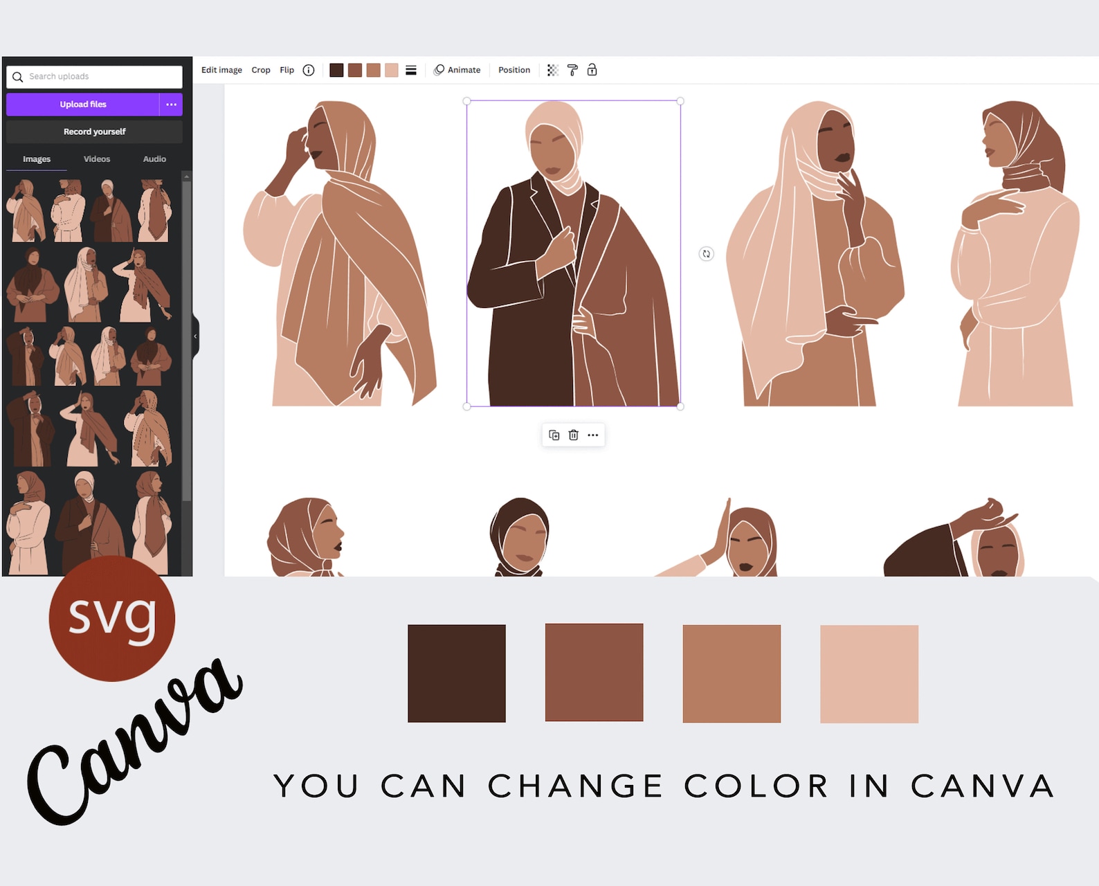 Muslim Woman SVG PNG - Woman Clipart in Hijab - Etsy