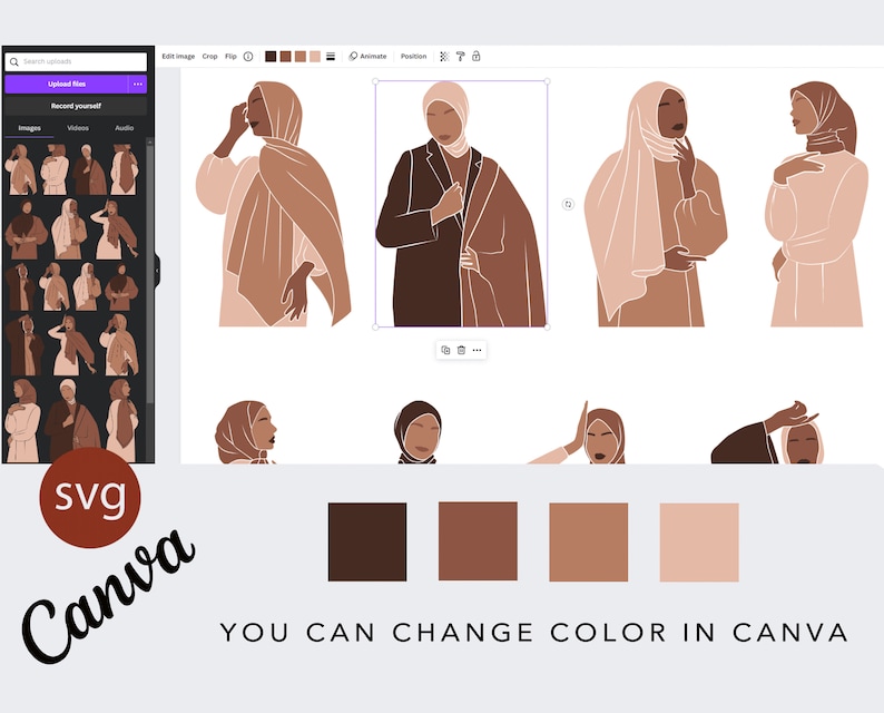 Muslim Woman SVG PNG Woman Clipart in Hijab - Etsy UK