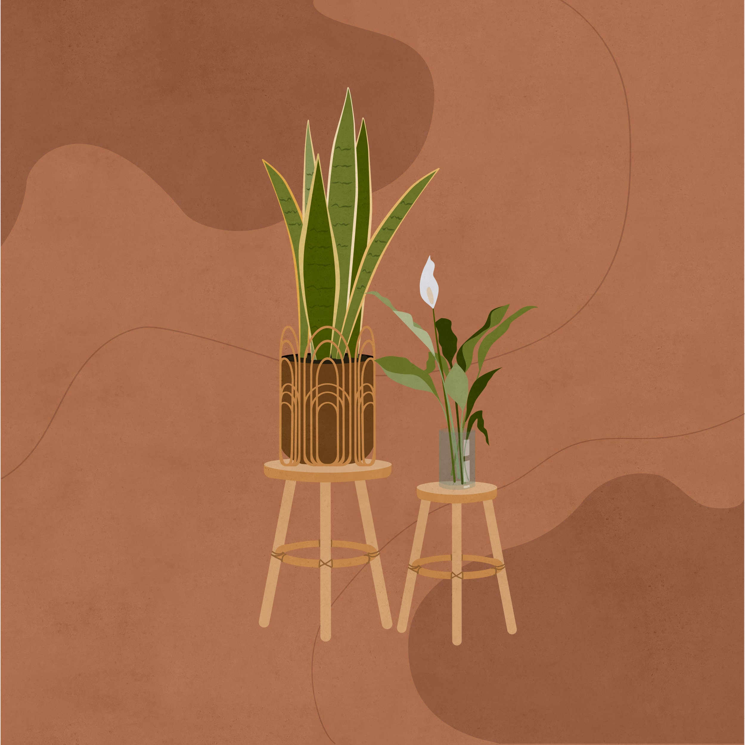 Boho House Plant Clipart - Set of House Plants Clipart - Flat Vector ...