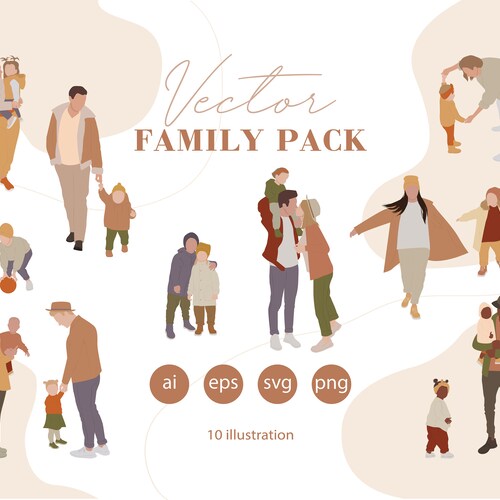 Flat Vector People Illustration Kids Clipart | Etsy