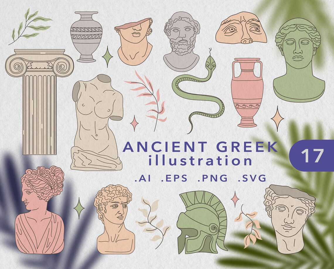 Vector Ancient Greek Sculptures Ai SVG PNG EPS - Etsy