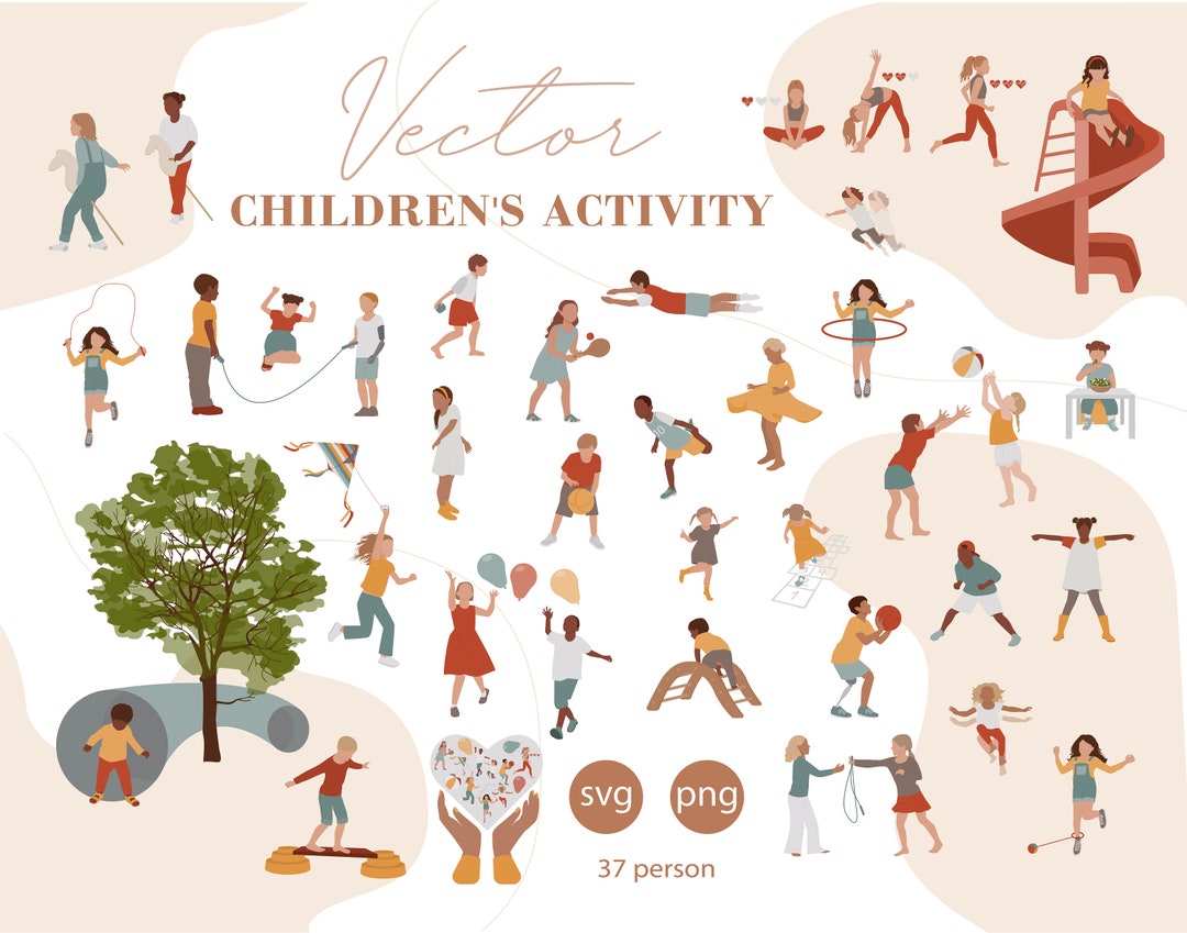 Flat Vector Children's Activity Illustration - Etsy