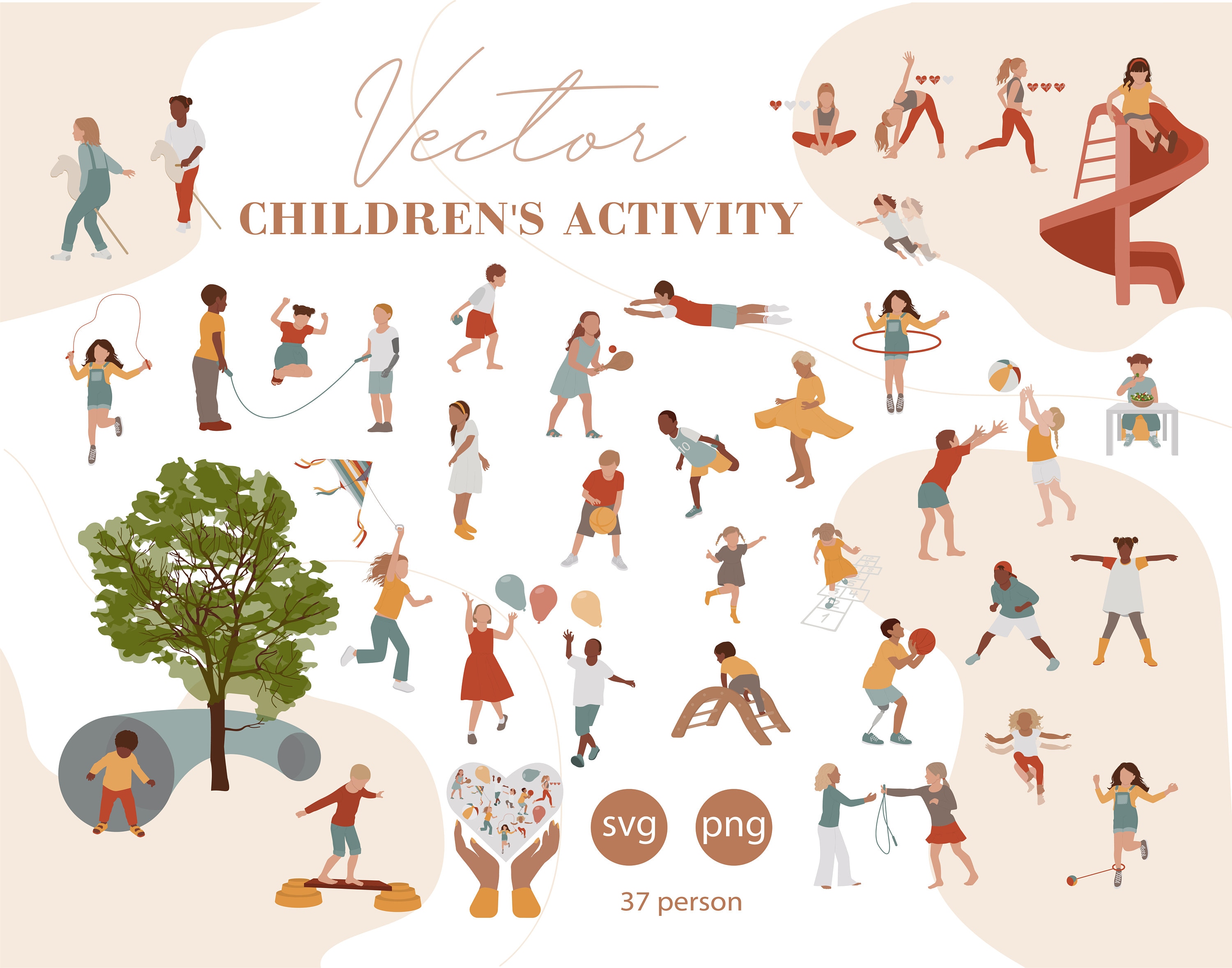 Flat Vector Children's Activity Illustration - Etsy