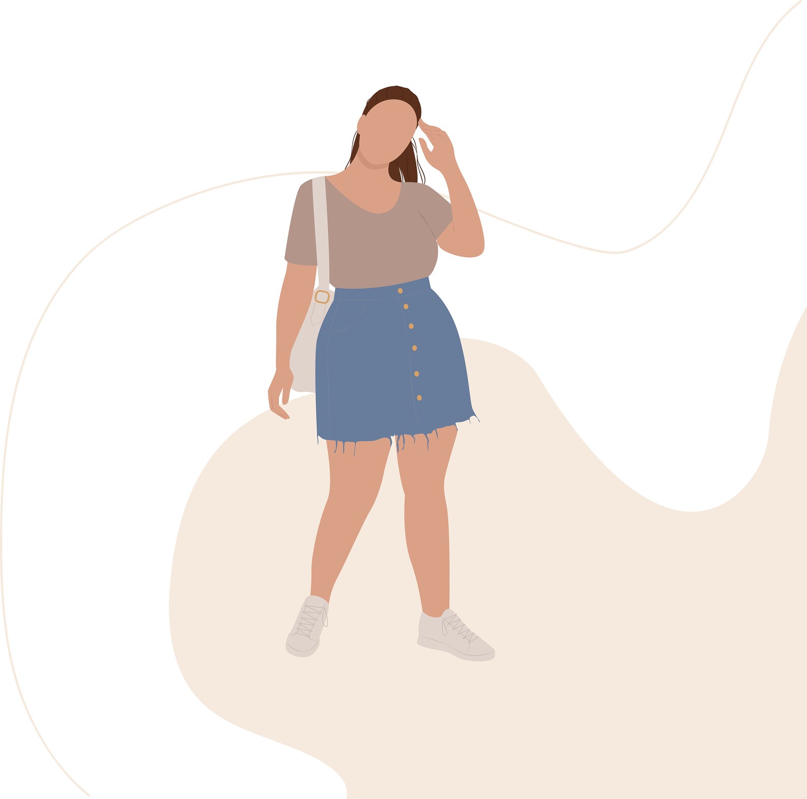 Curvy Woman 15 Person - Flat Vector People Illustration - Cutout - Plus ...