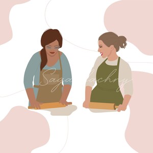 Abstract People Are Cooking - Vector Clipart - SVG PNG - Etsy