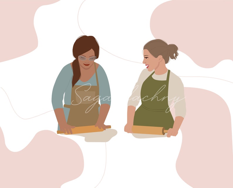 Abstract People Are Cooking - Vector Clipart - SVG PNG - Etsy