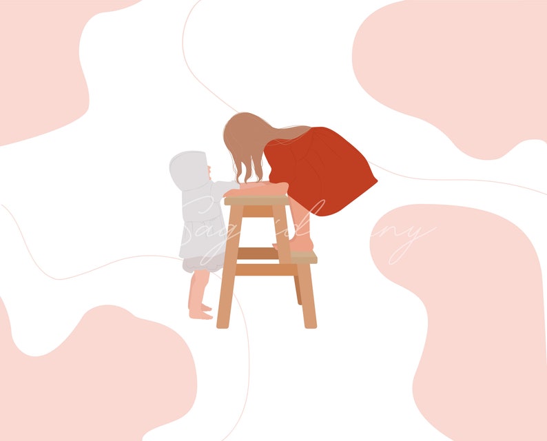 Flat Vector Children Illustration PNGSVG | Etsy