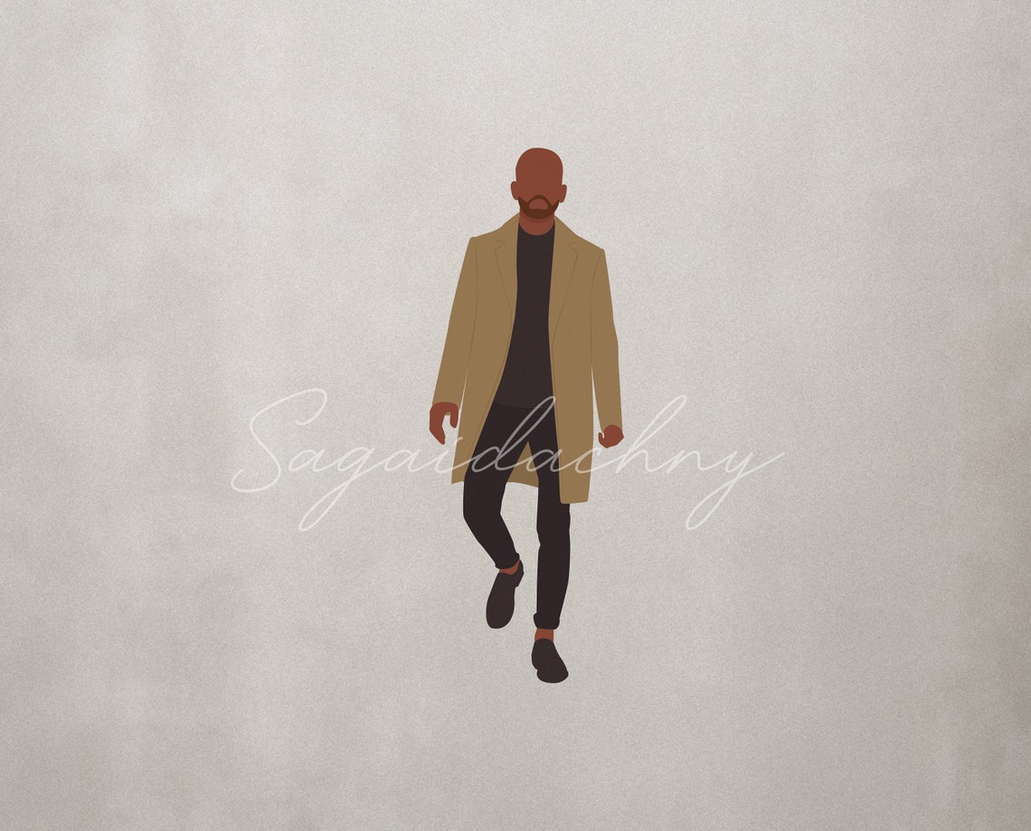 Abstract Man Clipart - Flat Vector Illustration - PNG SVG - 10 ...