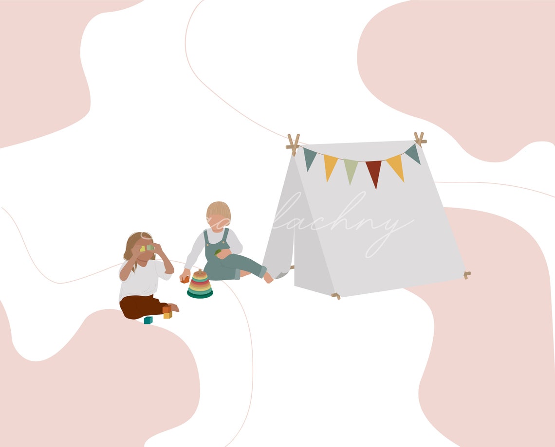 Flat Vector Children Illustration PNGSVG - Etsy