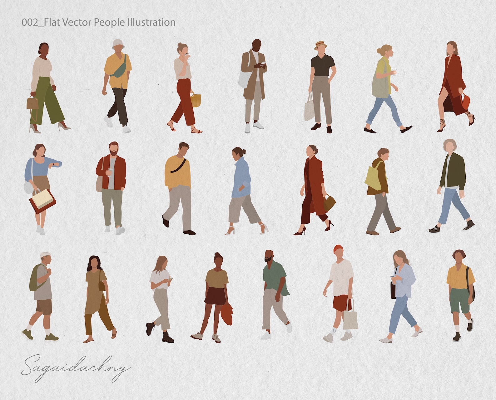 Flat Vector People Illustration - People Clipart 98 Illustration - 114 ...