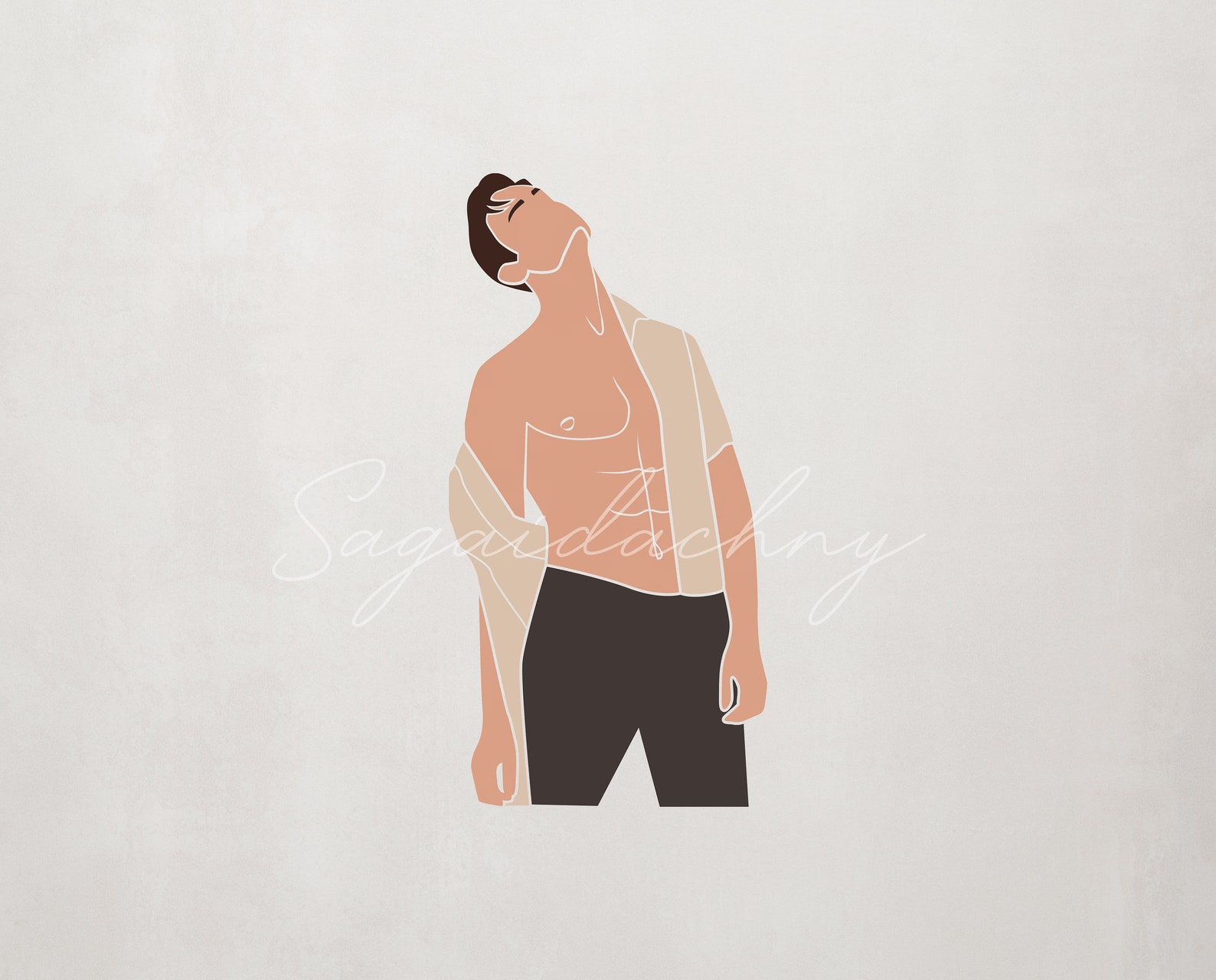 Abstract Male Body Clipart - Flat Vector Illustration - PNG SVG Ai EPS ...