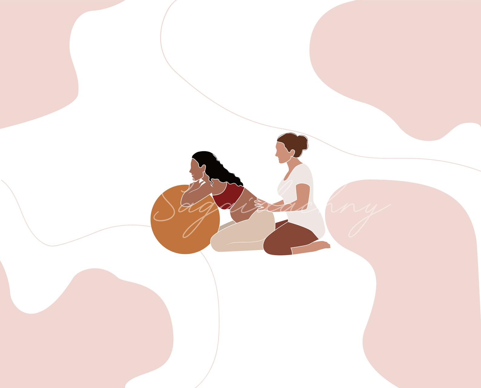 Doula Abstract Woman Clipart SVG PNG Ai EPS - Etsy