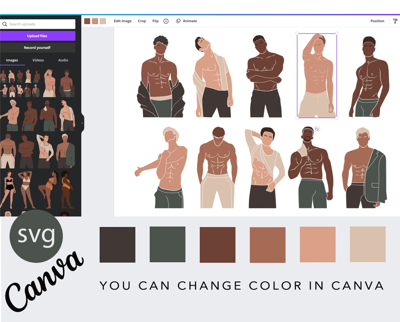 Abstract Male Body Clipart - Flat Vector Illustration - PNG SVG Ai EPS ...