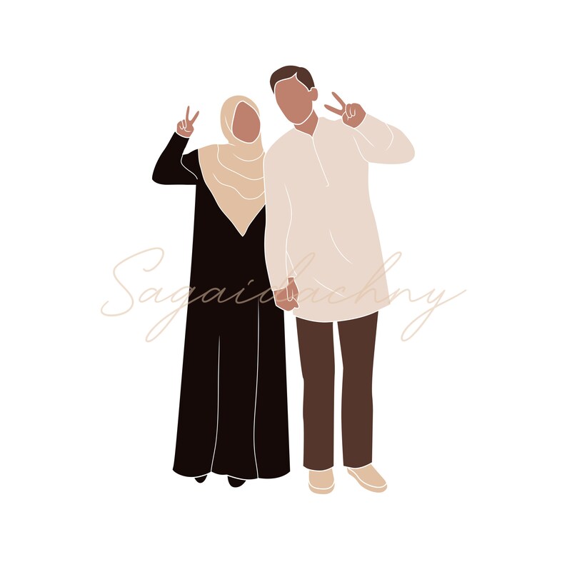 Muslim Couple SVG PNG - Etsy
