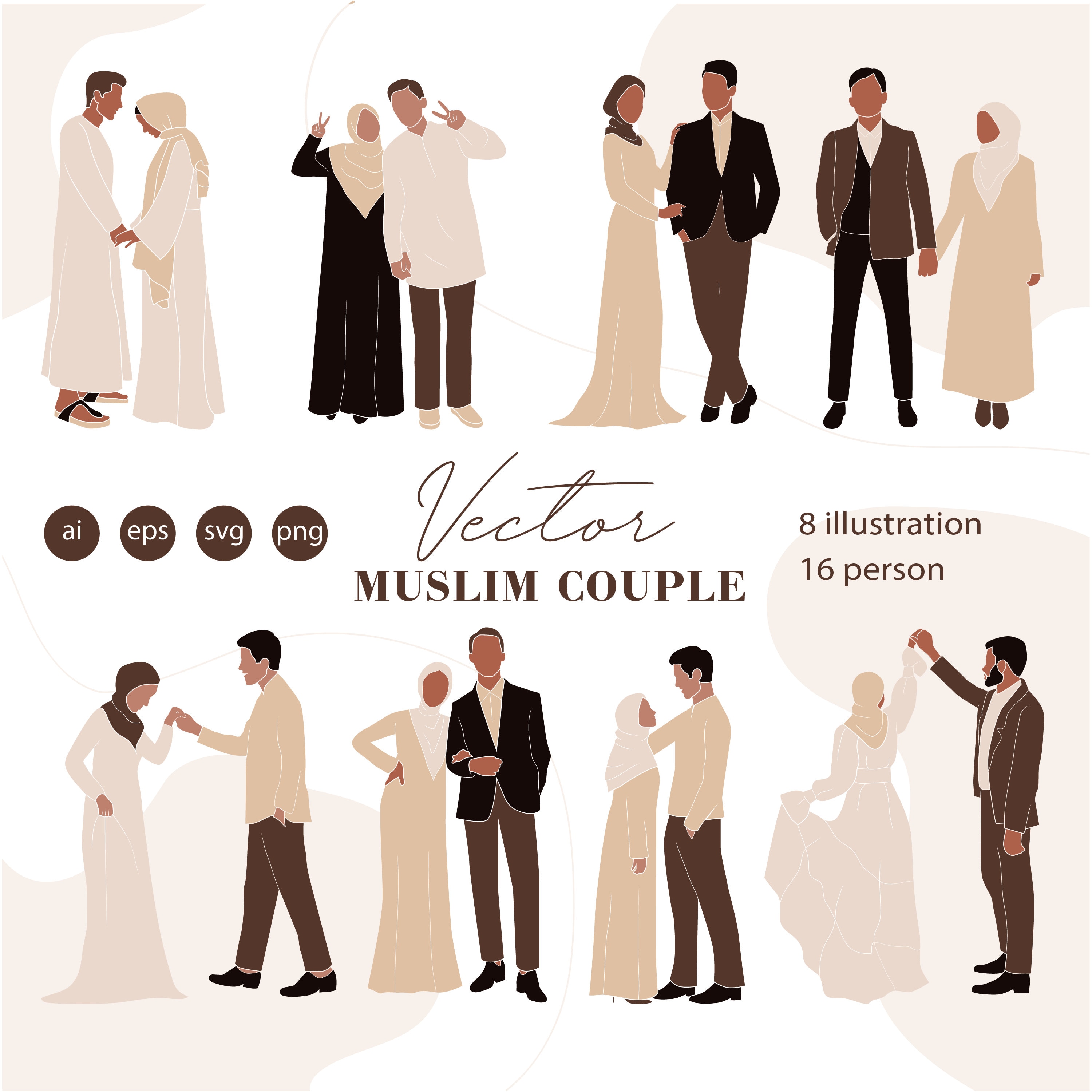 Muslim Couple SVG PNG - Etsy