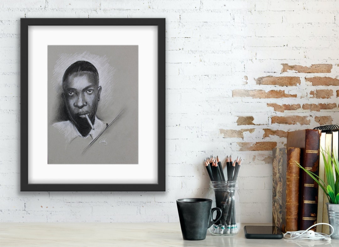 Robert Johnson Print. Black Music History Sketch. American Blues ...