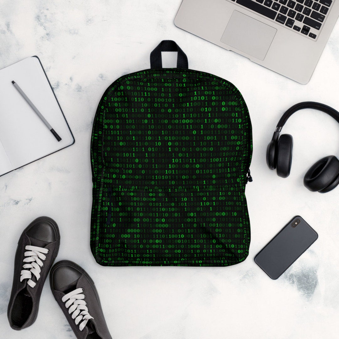 Hacker Backpack / Binary Backpack / Coding Backpack / Coder Gift / Binary Code Backpack ...