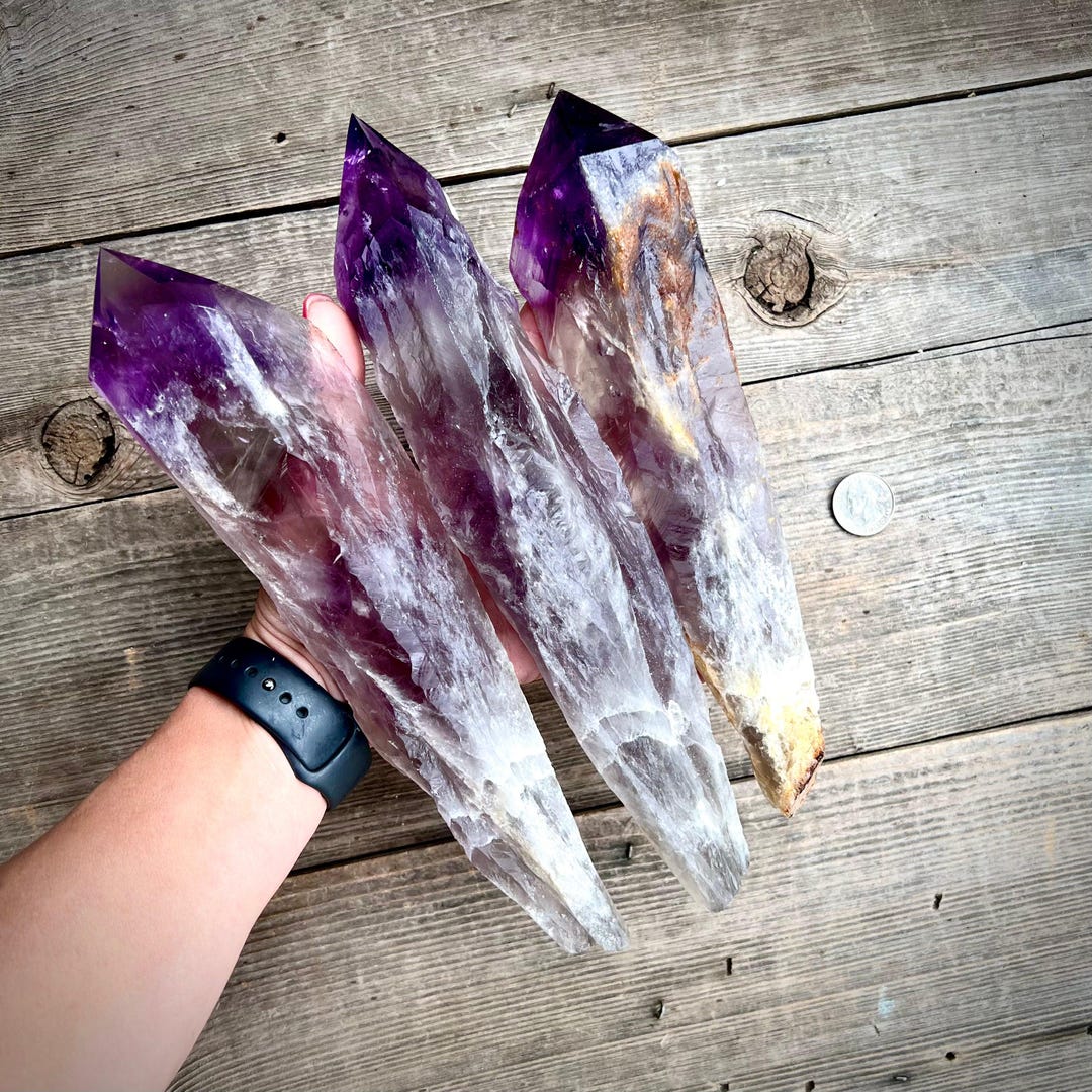 Amethyst Bahia Root Elestial Dragon Tooth Wand - Etsy