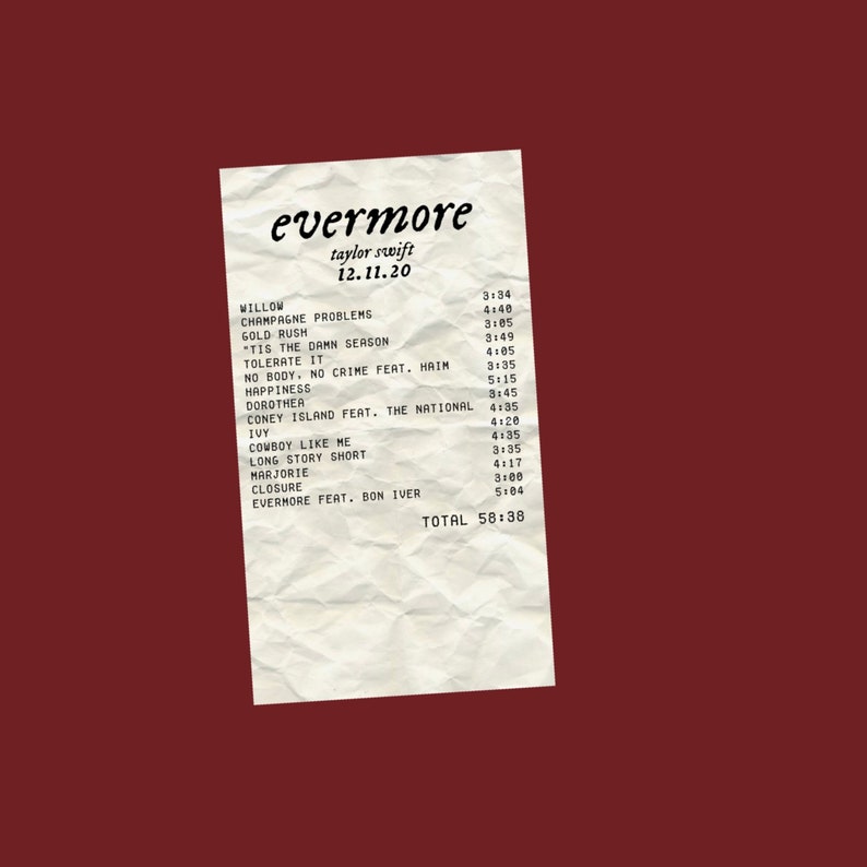 Taylor Swift Album Receipt Stickers - Etsy