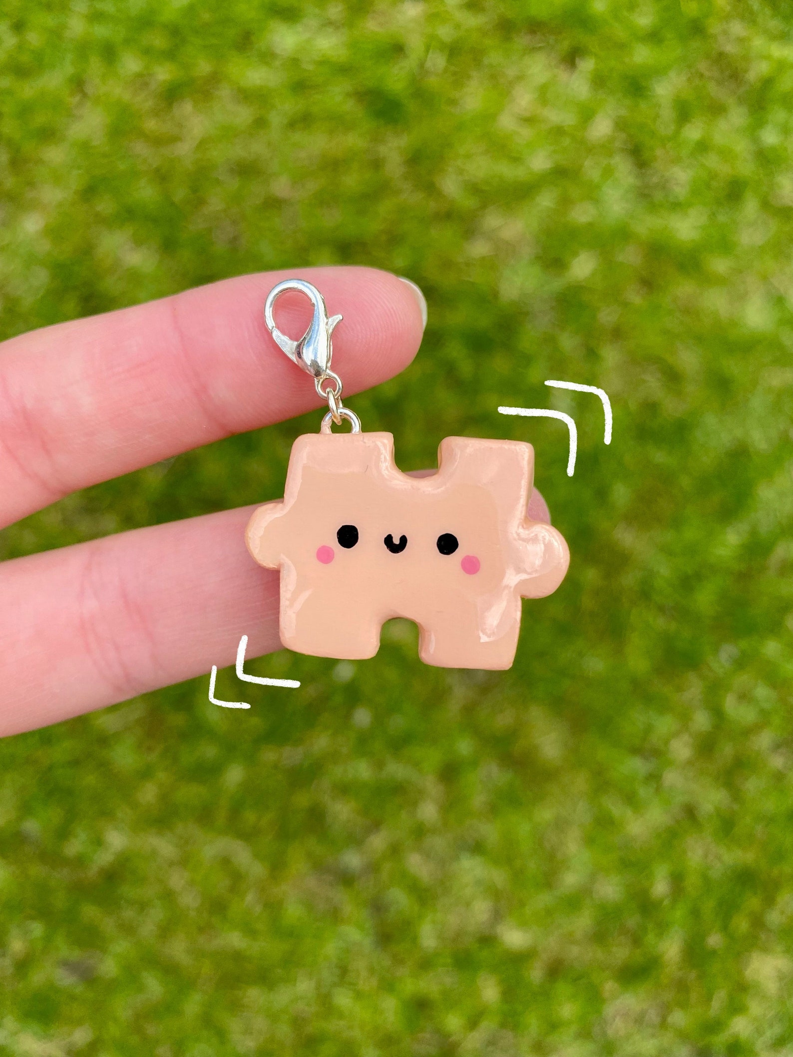 Puzzle Piece Clay Charm | Cute Charm, Handmade Gift, Polymer Clay Charm ...