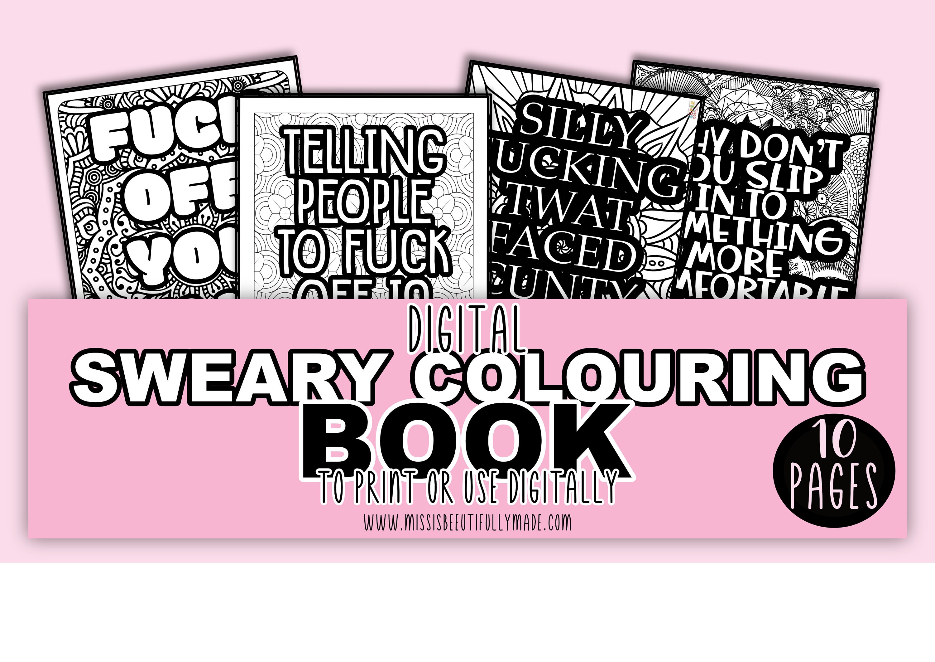 Digital Sweary Colouring Book Adult Colouring Book Swear - Etsy