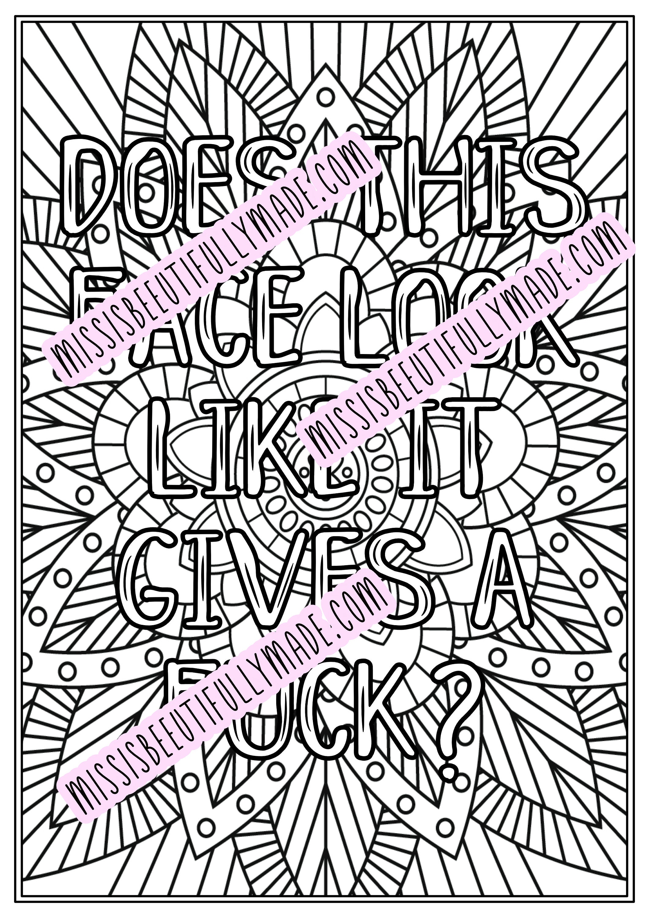 Digital Sweary Colouring Book Adult Colouring Book Swear - Etsy