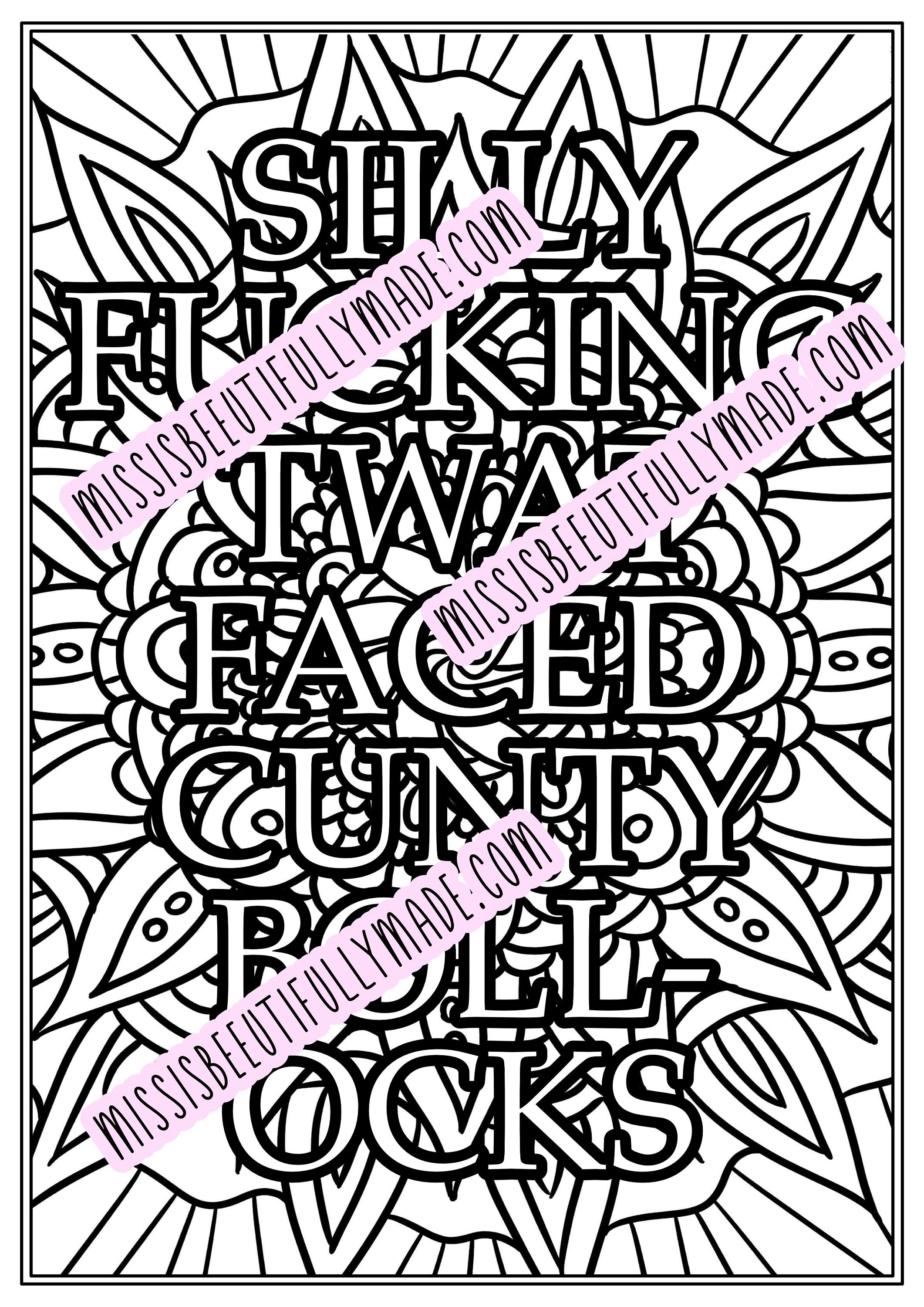 Digital Sweary Colouring Book Adult Colouring Book Swear - Etsy