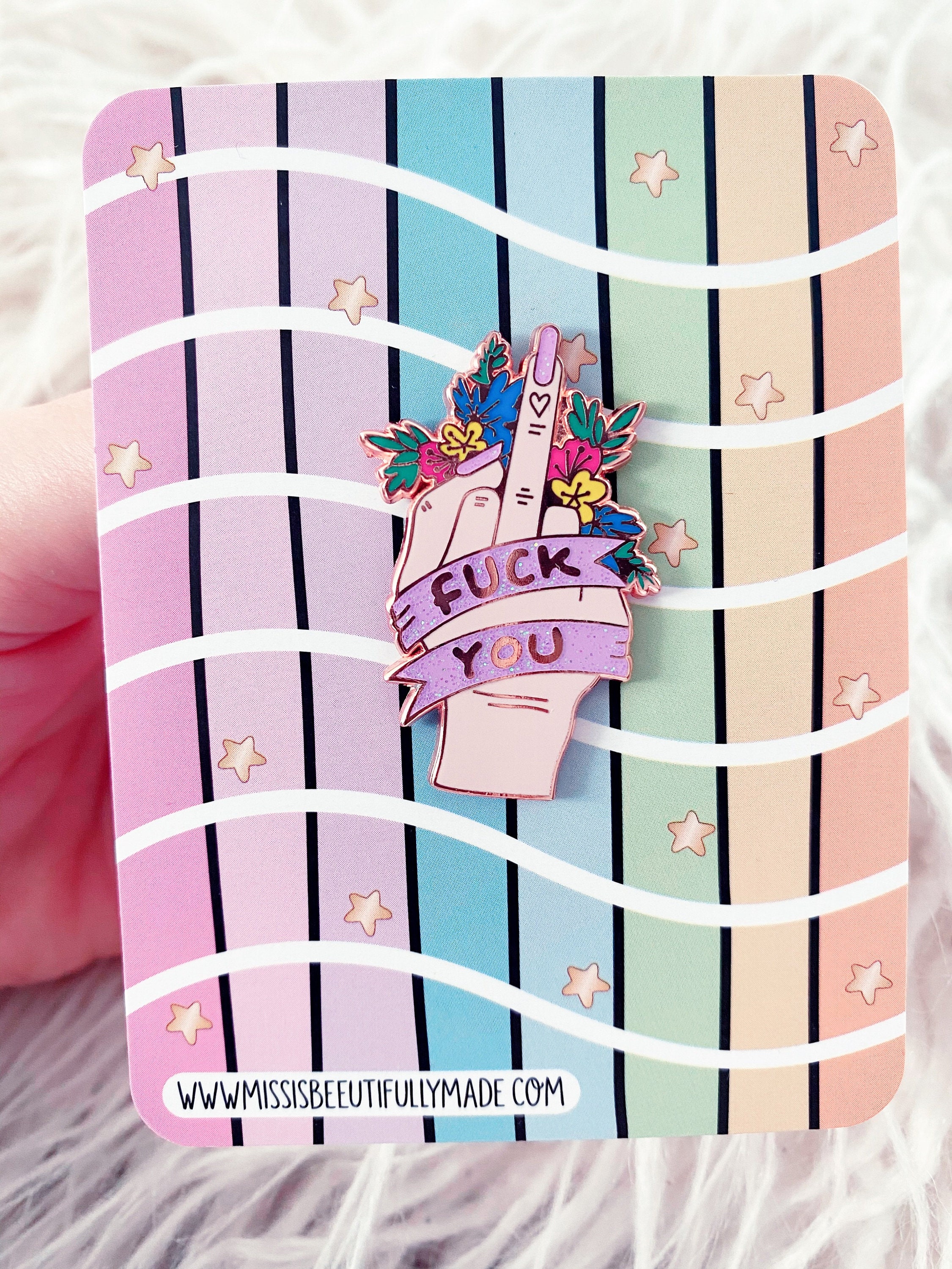 Middle Finger PIN BADGE - Etsy