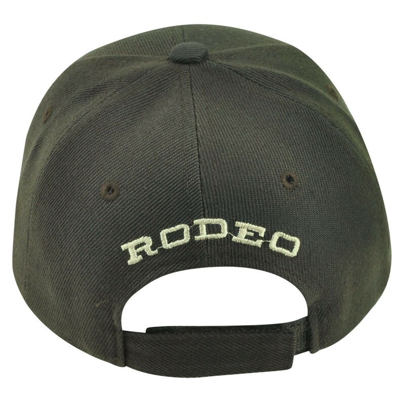 Rodeo Horse Shoe Ranch Cowboy Bucking Riding Brown Hat Cap Adjustable ...
